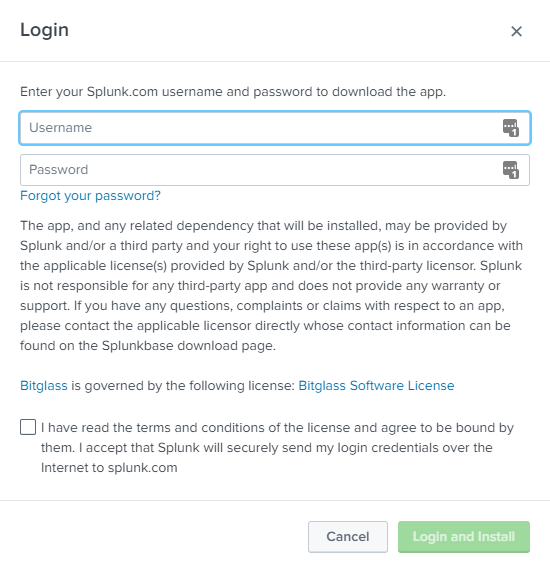Integrating Splunk application with Forcepoint Data Security Cloud | SSE using Bitglass application